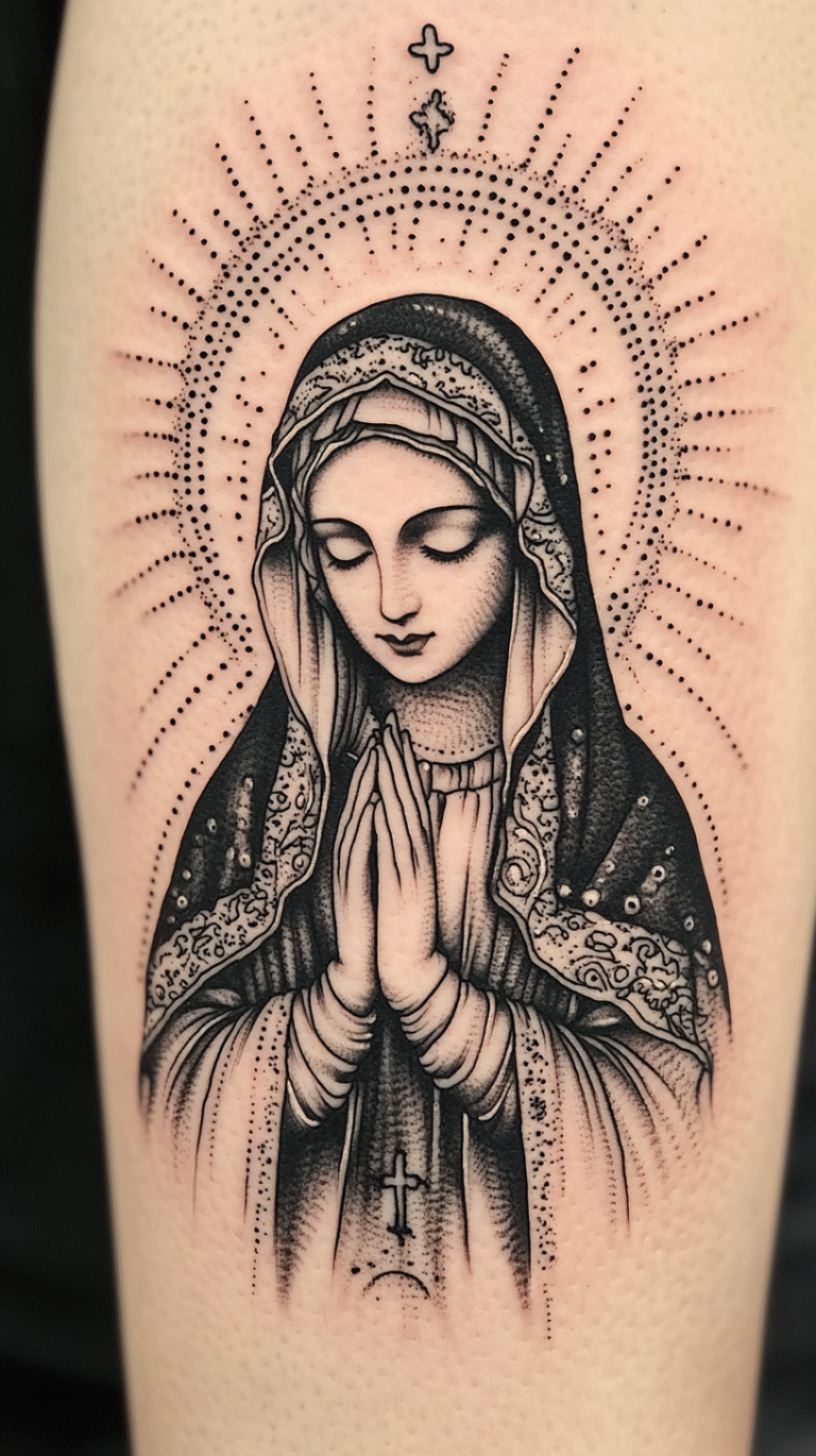 30+ Powerful Virgin Mary Tattoo Designs: Sacred Symbols of Faith & Protection - Controversy Ink ...